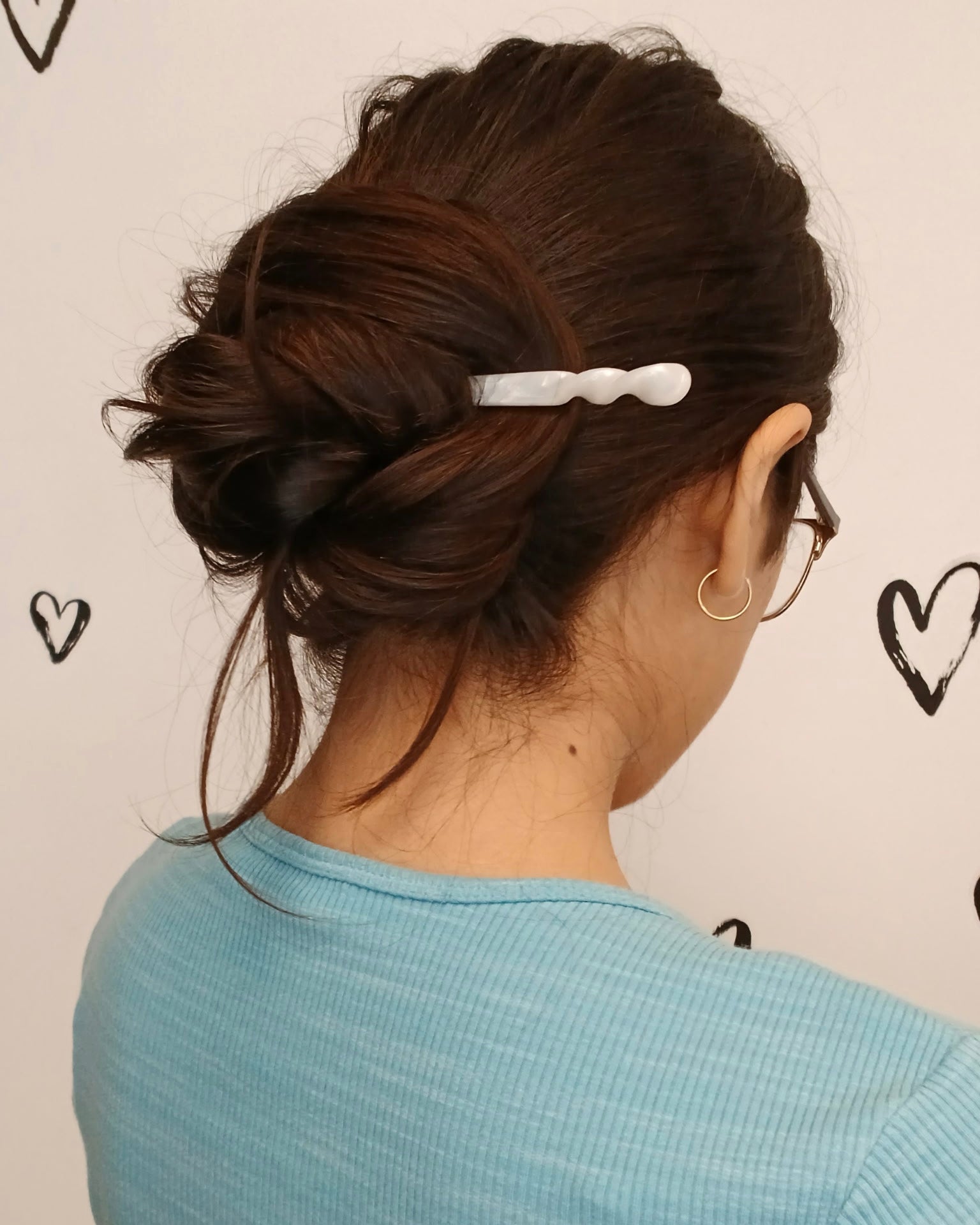 Marble Resin French Hair Stick – Tumbled Earth