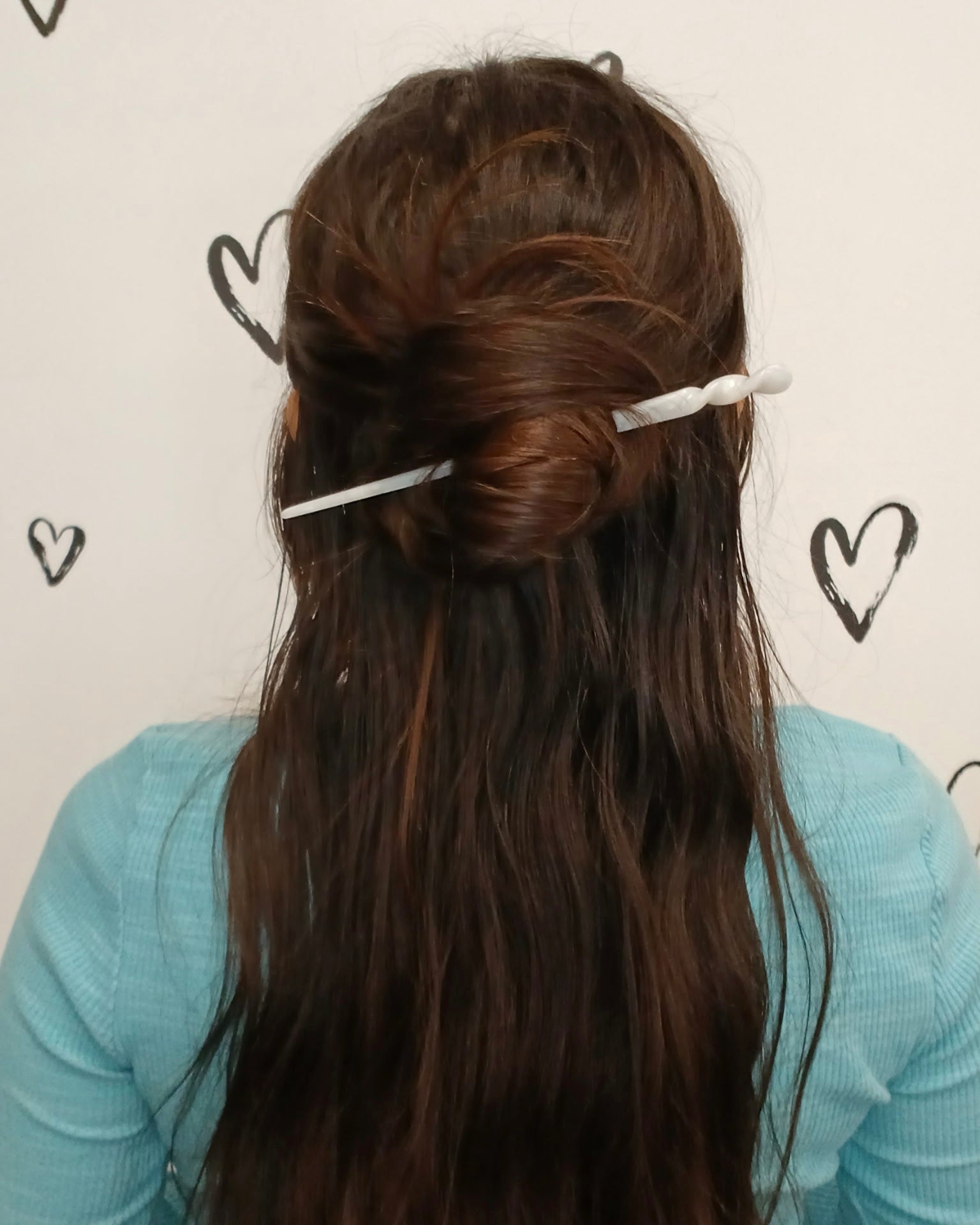 Marble Resin French Hair Stick – Tumbled Earth